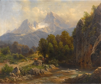 Karl Millner | View of the Watzmann (1863) | MutualArt