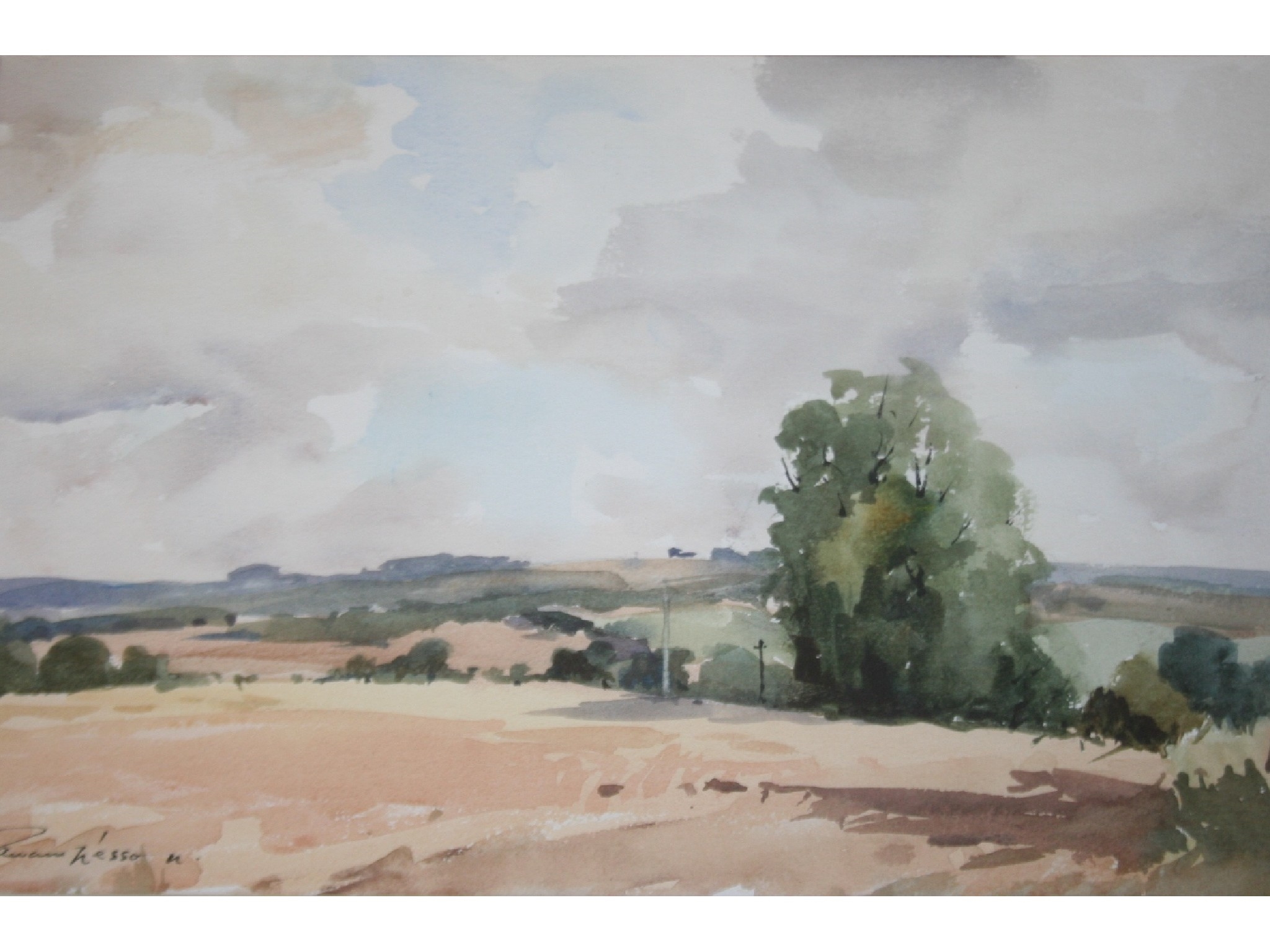 Edward Wesson | (2) SNOW OVER EAST CLANDON; WILTSHIRE HARVEST | MutualArt