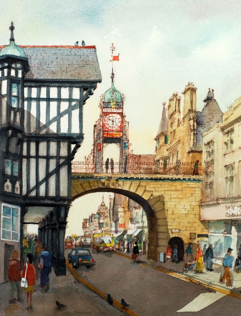 Albin Trowski | Eastgate and Clock, Chester (1988) | MutualArt