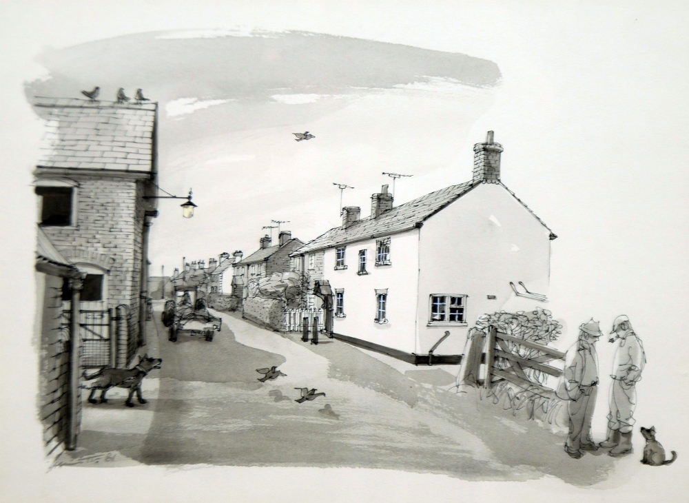 Albin Trowski | Street Scene with Tractor (1981) | MutualArt