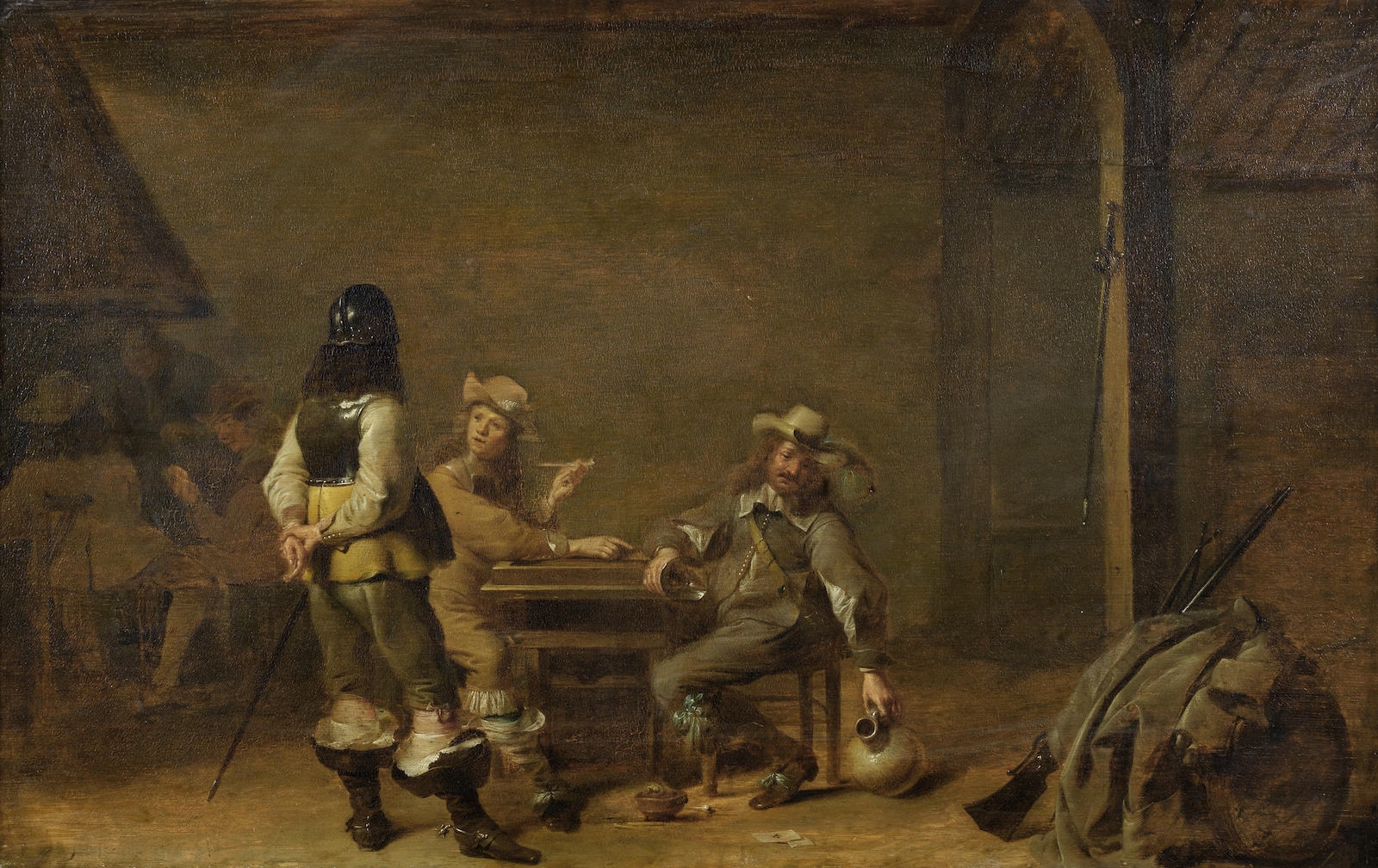 Jan Olis | Soldiers drinking and playing cards in an interior | MutualArt