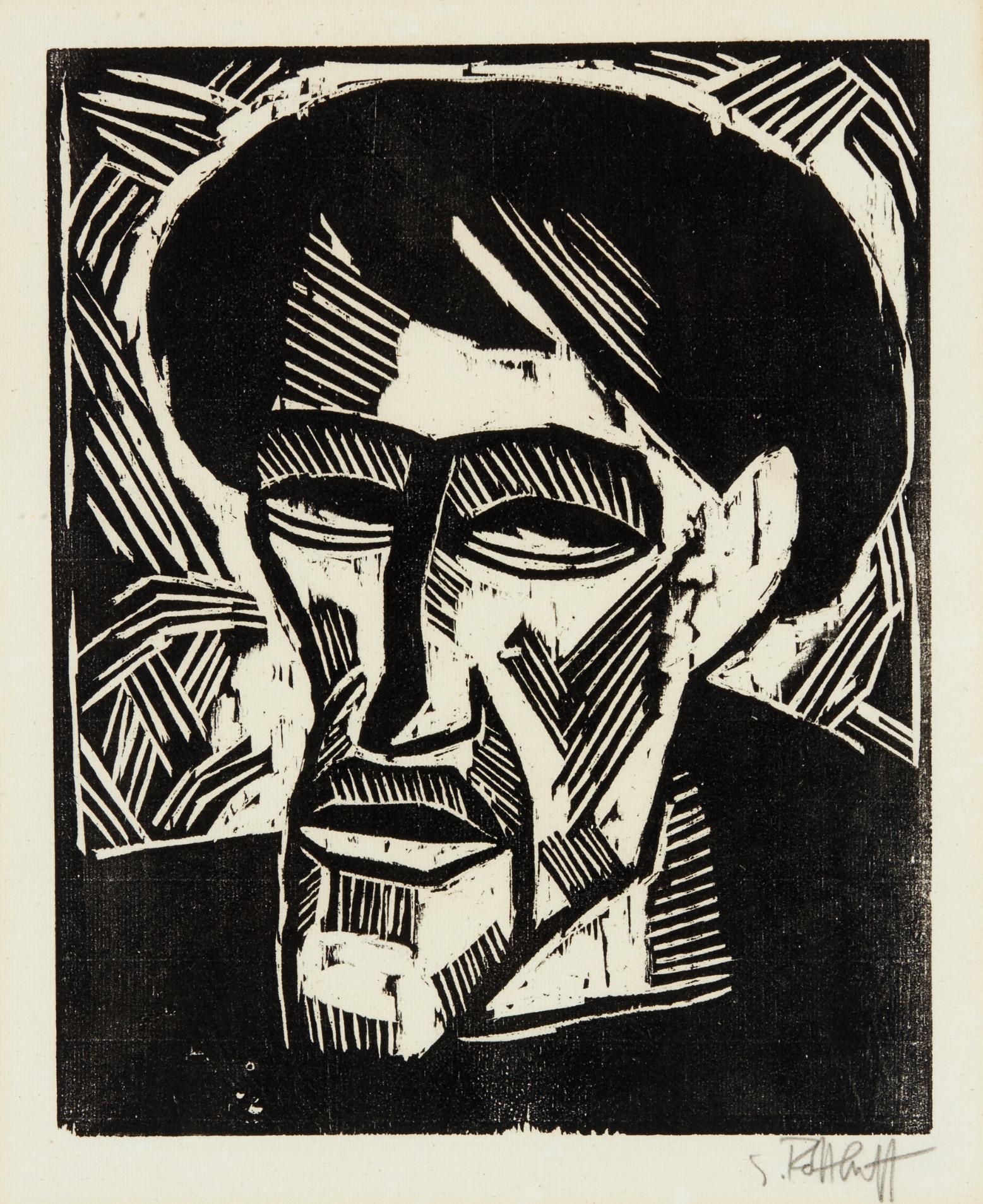 Karl Schmidt-Rottluff | Bildnis O.M. (Otto Mueller) (1914) | MutualArt