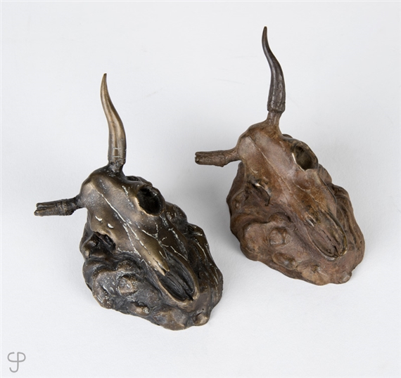 Jim Stuckenberg | Two longhorn skulls | MutualArt