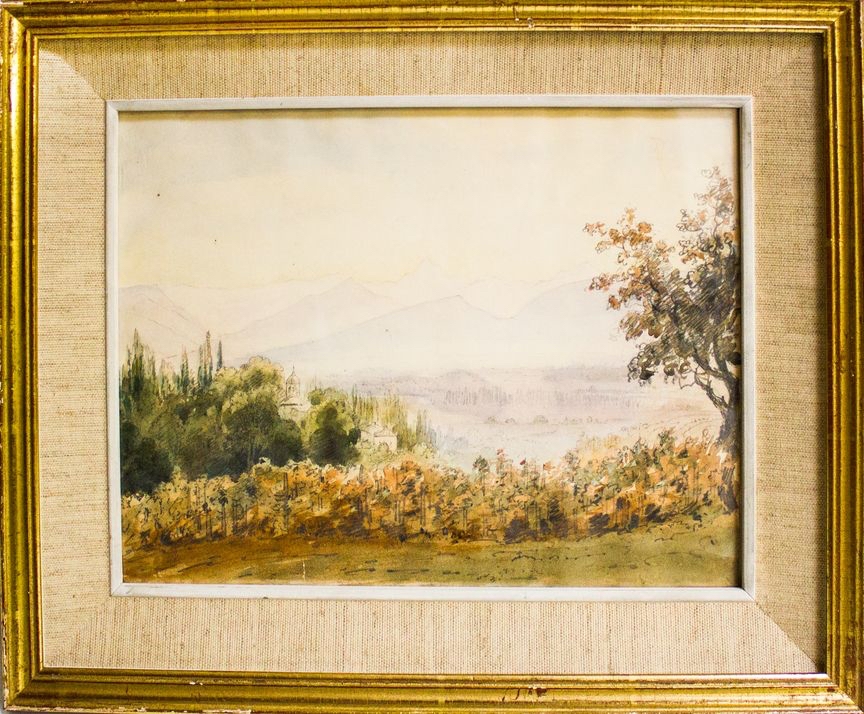 Charles Joseph Auriol | Vue du temple du petit Saconnex avec le Salève ...