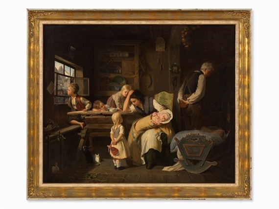 August Heyn | The Exhausted Mother (1871) | MutualArt