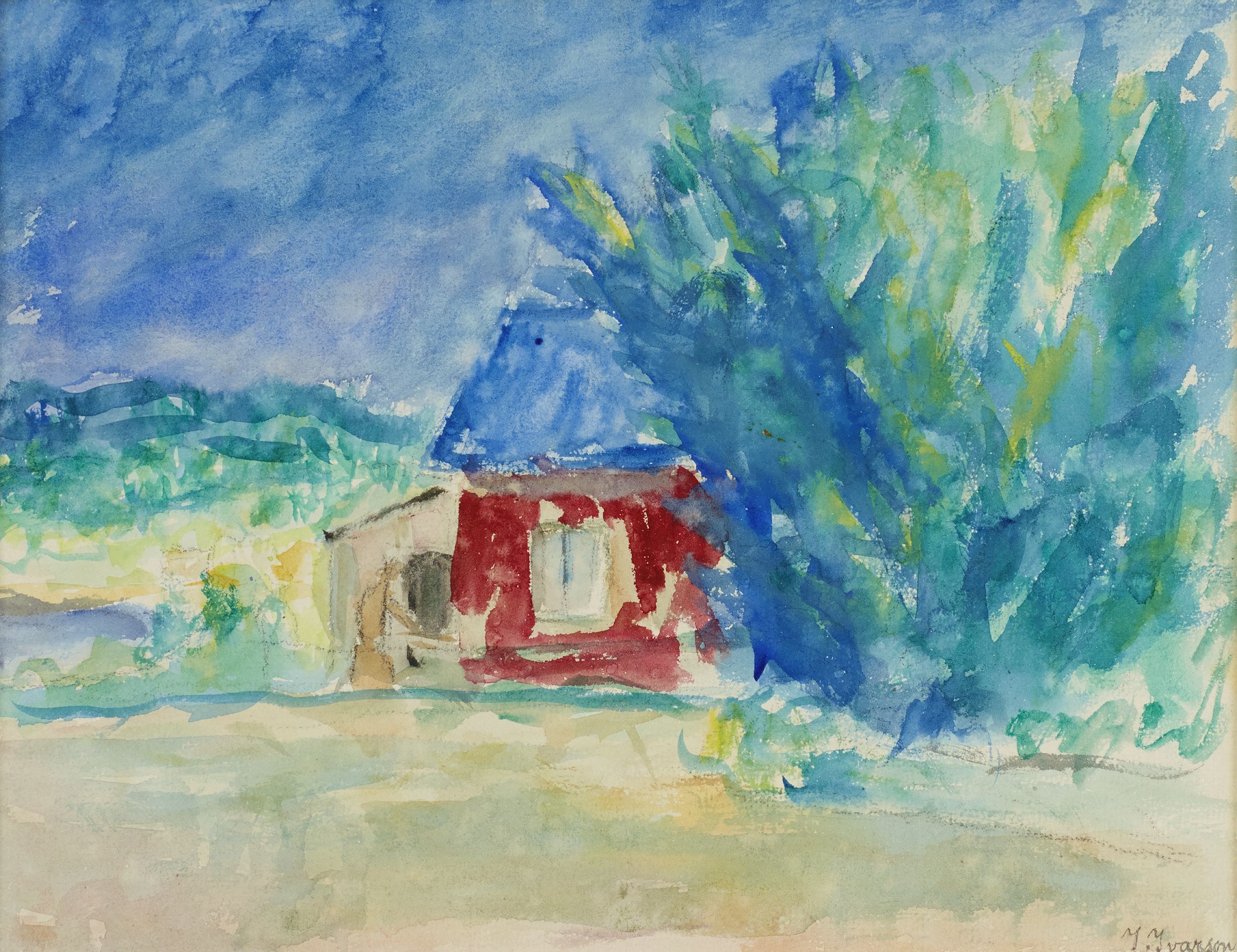 Ivan Ivarson | Röda stugan vid havet | MutualArt