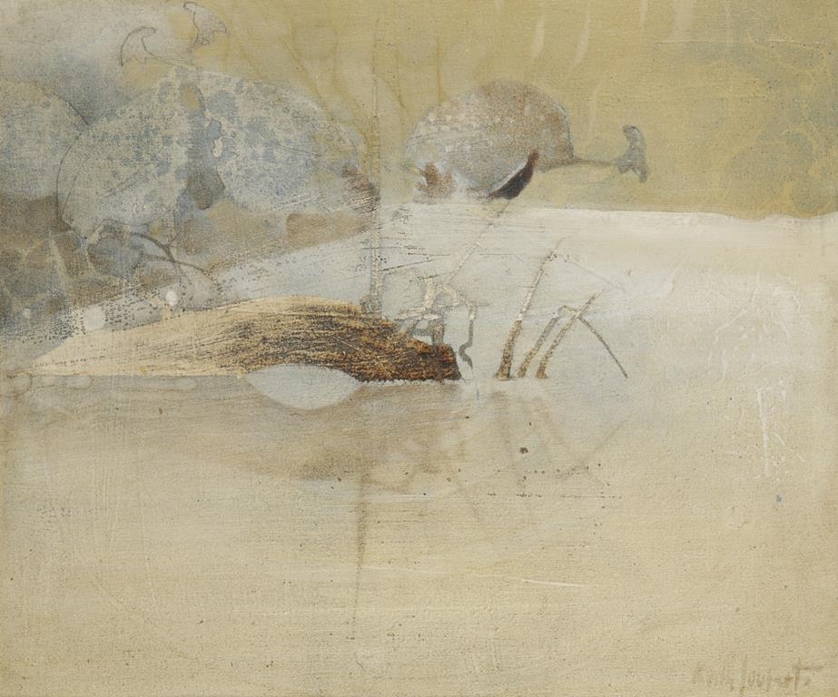 Keith Joubert | River landscape with guinea fowl | MutualArt