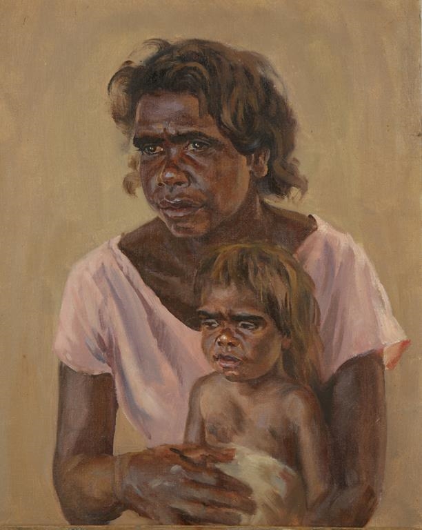 Reg Campbell | A portrait of an Australian Aboriginal woman and a child ...