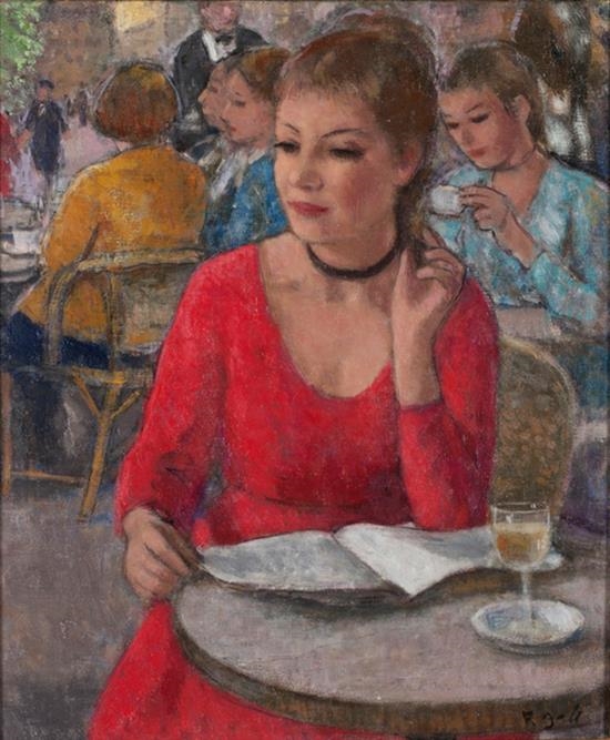 François Gall | Woman in cafe | MutualArt
