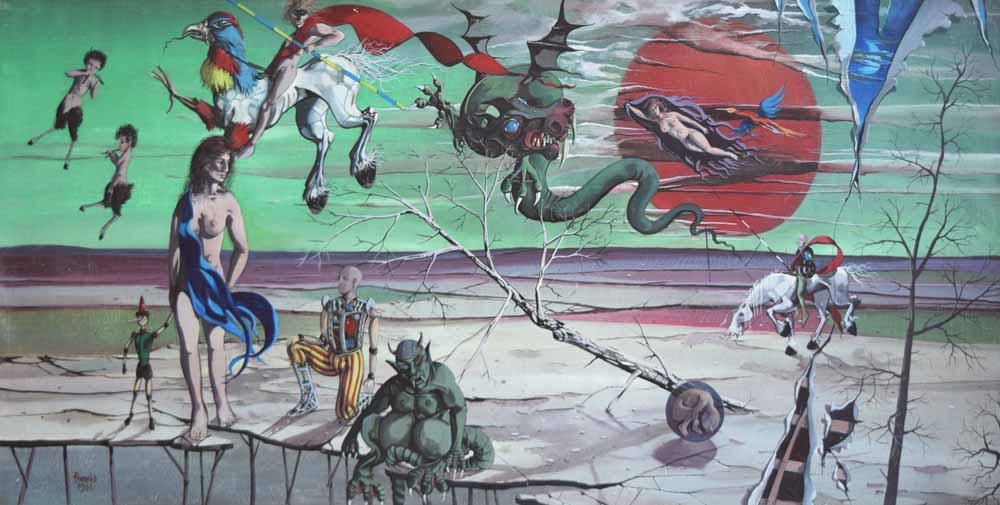 Francis Wainwright | Surreal landscape with mythical figures | MutualArt