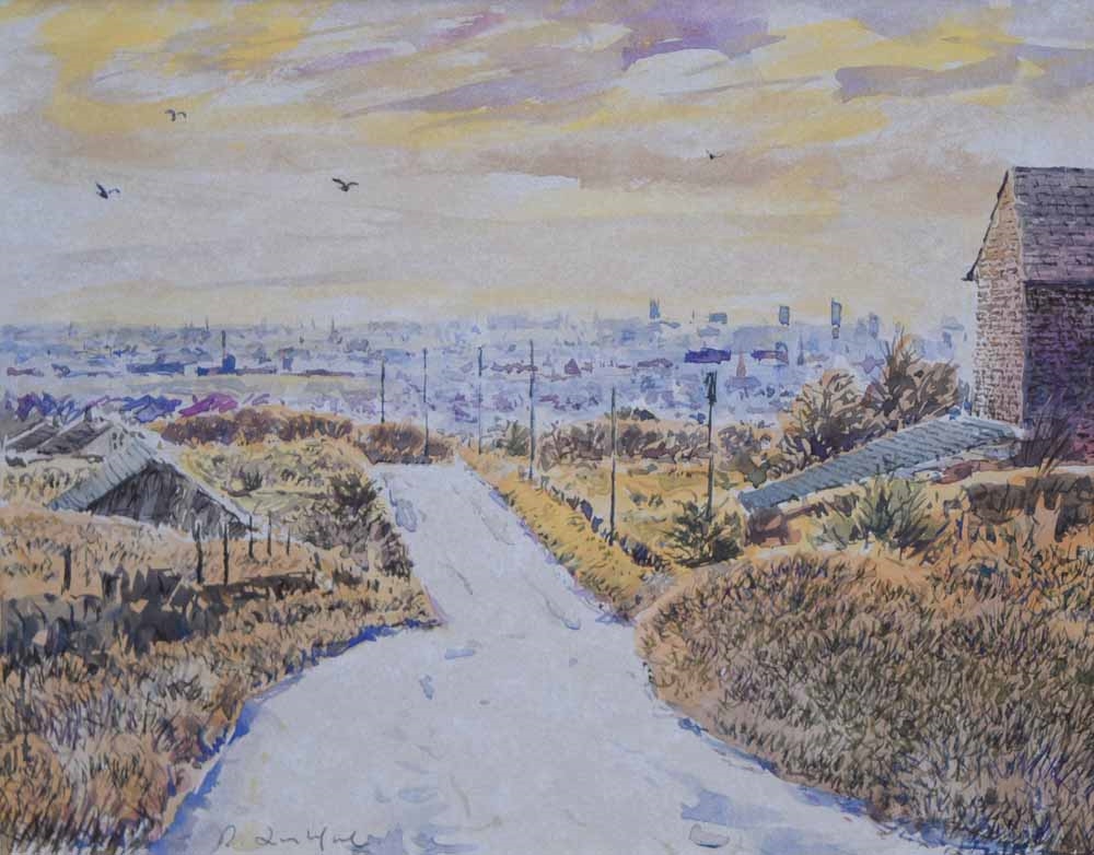 Robert Littleford | Rural lane with Oldham in the distance | MutualArt