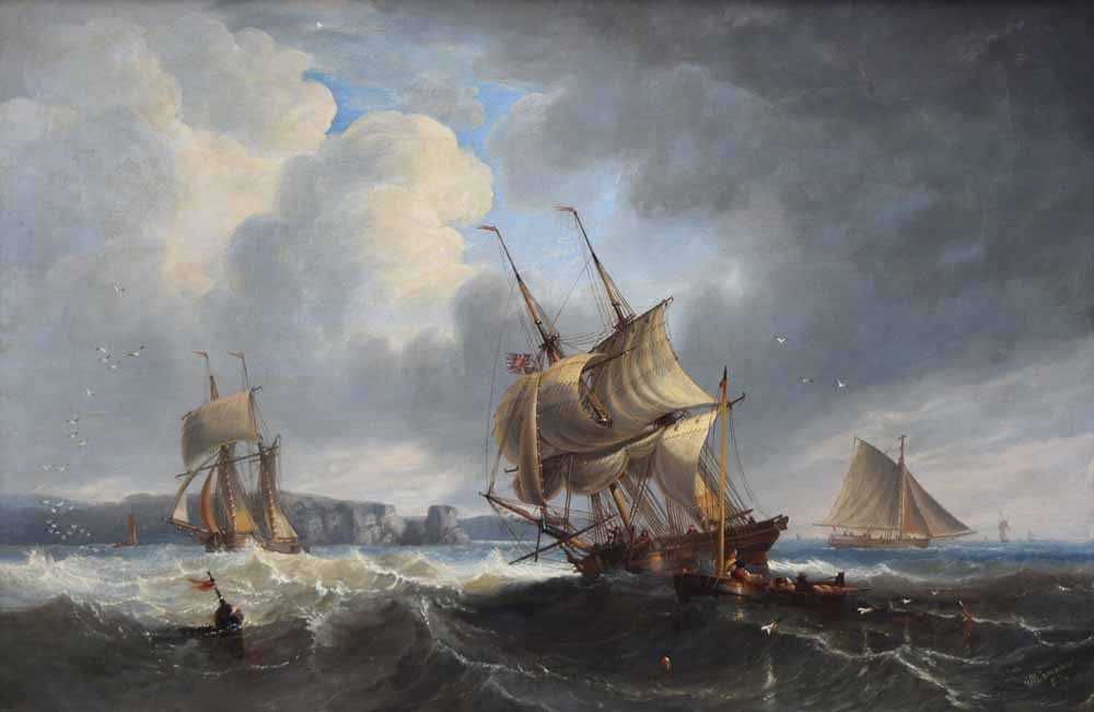 John Wilson Carmichael | Maritime scene with various shipping (1844 ...