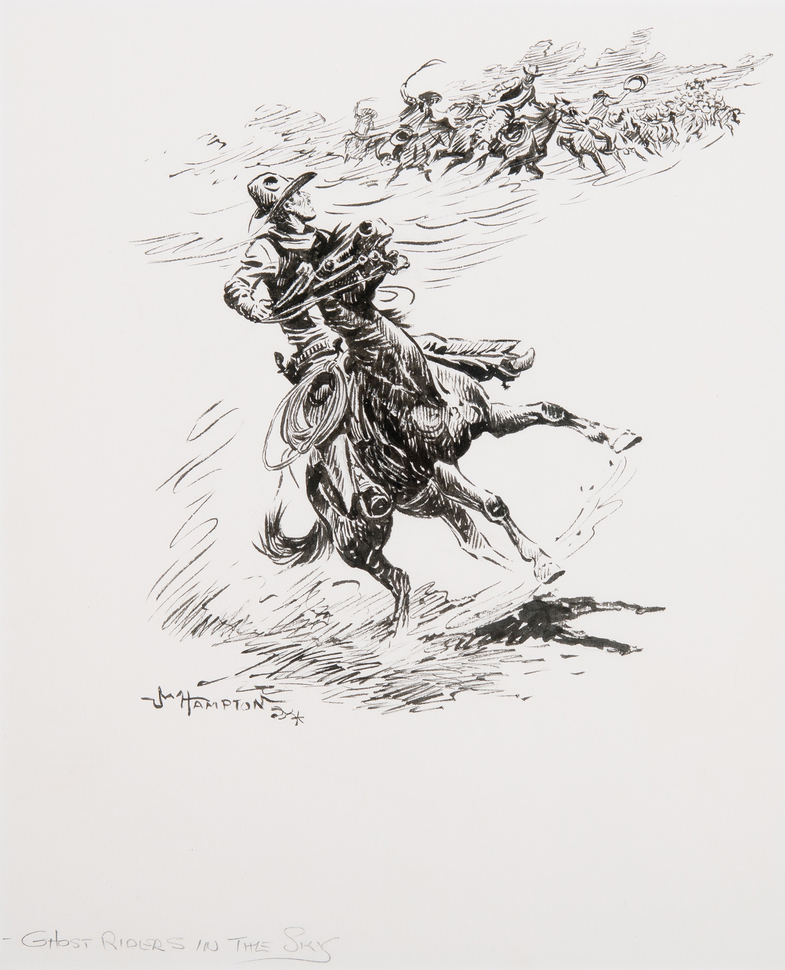 Cowboy Ghost Rider Drawings