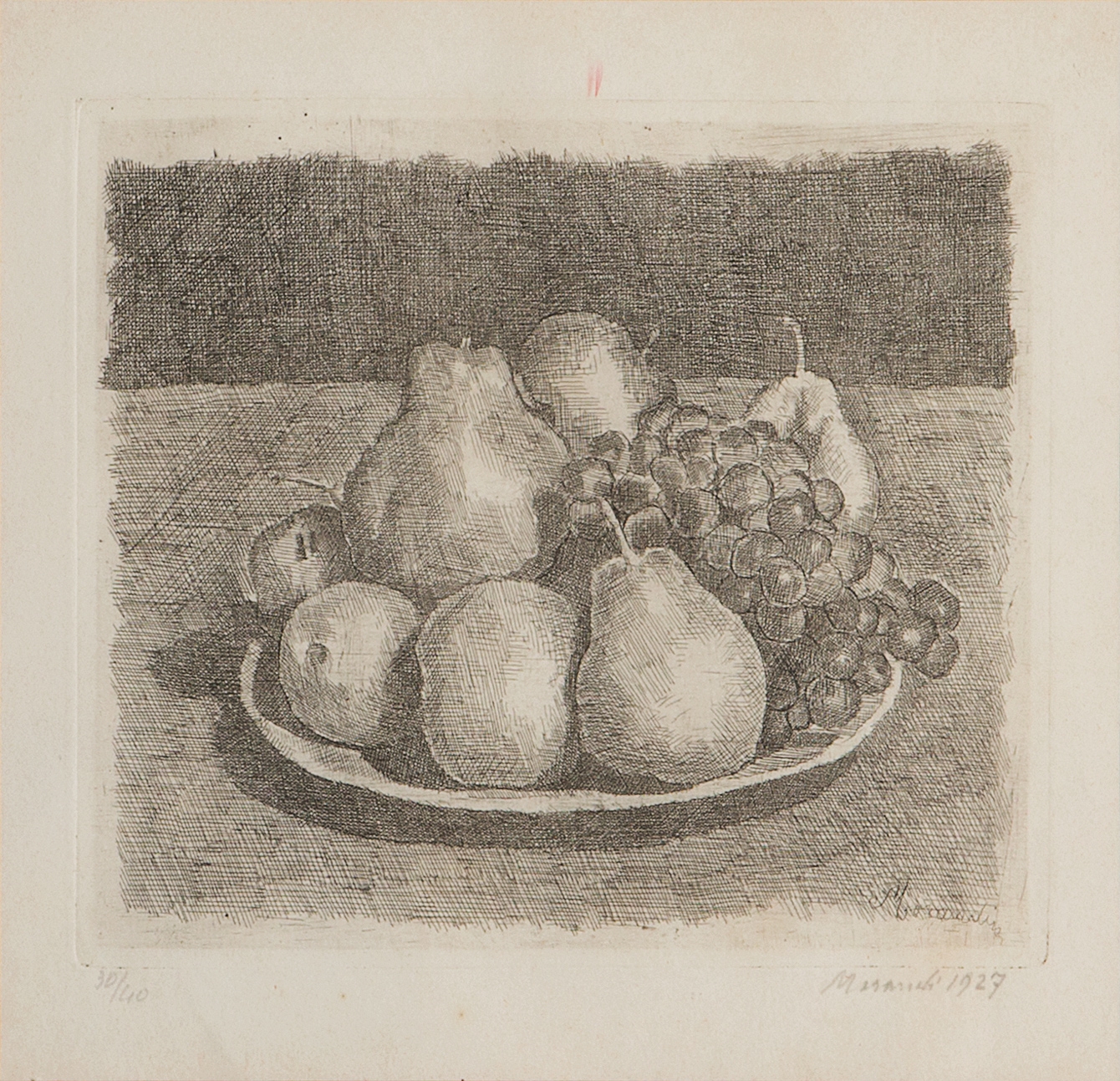 Giorgio Morandi | Natura morta con pere e uva (1927) | MutualArt