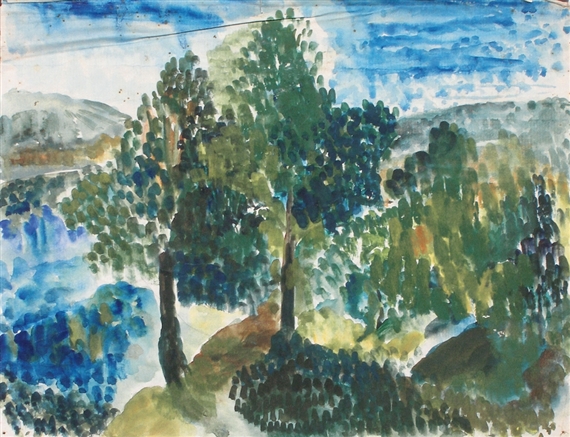 Pierre Tal-Coat | Paysage aux grands arbres | MutualArt