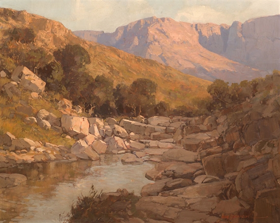 Hugh Stevenson | Landscape, Tranquil Rockpool among Trees and distant ...