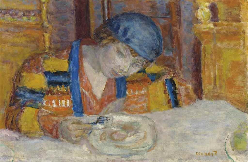 Pierre Bonnard | Jeune femme à table (1925) | MutualArt