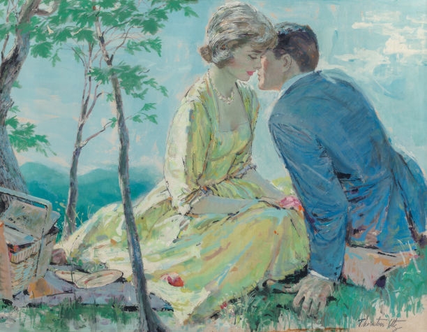 Thornton Utz | Romantic Picnic, probable interior illustration | MutualArt