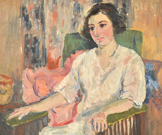 Marie Anne Tuck | Portrait of Mrs. Fred Harris | MutualArt
