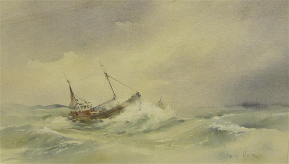 David Howell | Trawler in a rough Sea | MutualArt