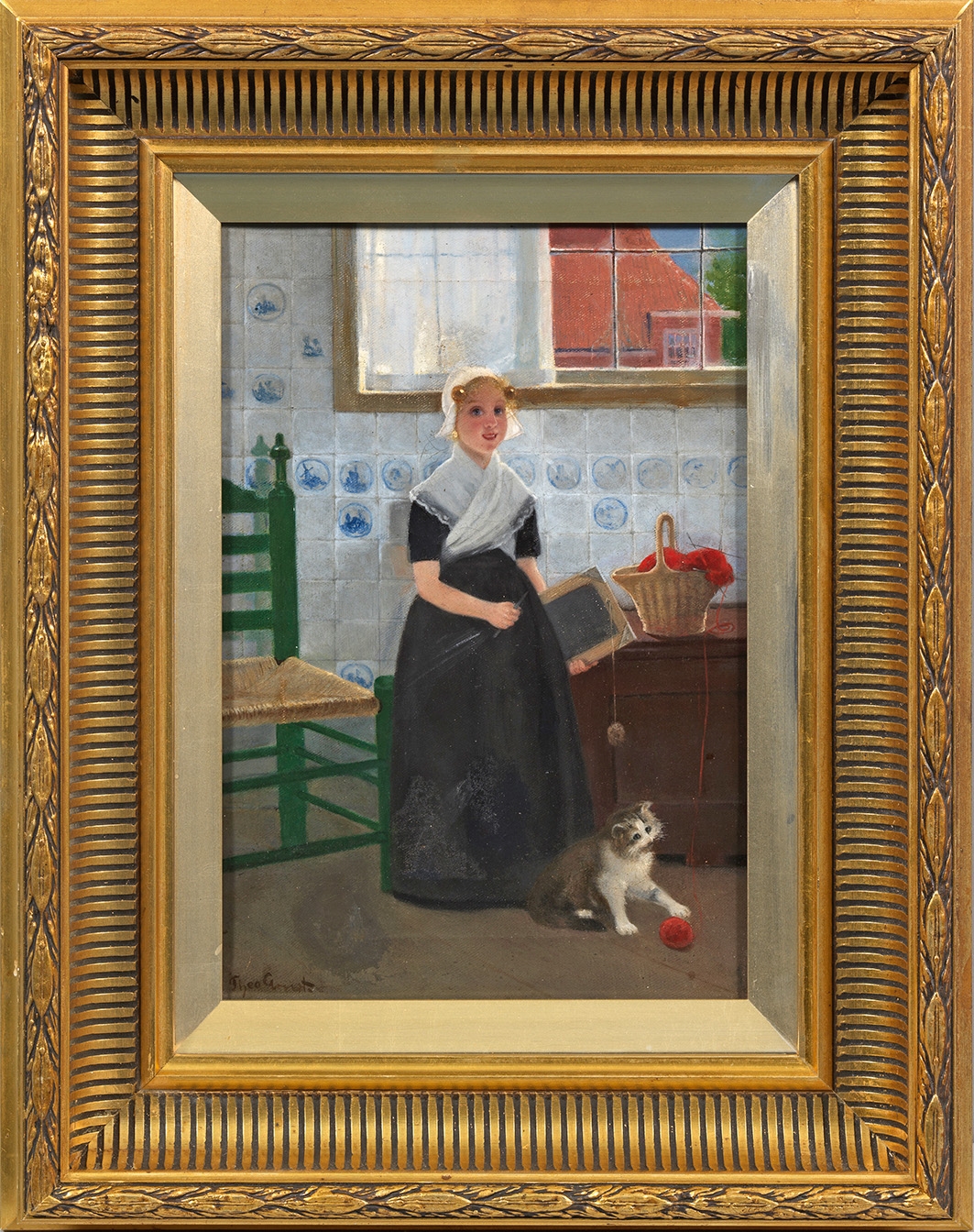 Theodor Grust | Candlelight Reflection (1890) | MutualArt