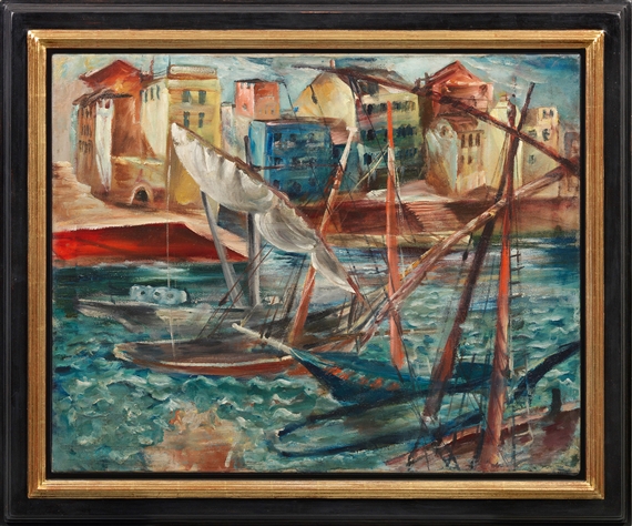 Wilhelm Kohlhoff | Segelboote in Einem Italienischen Hafen | MutualArt