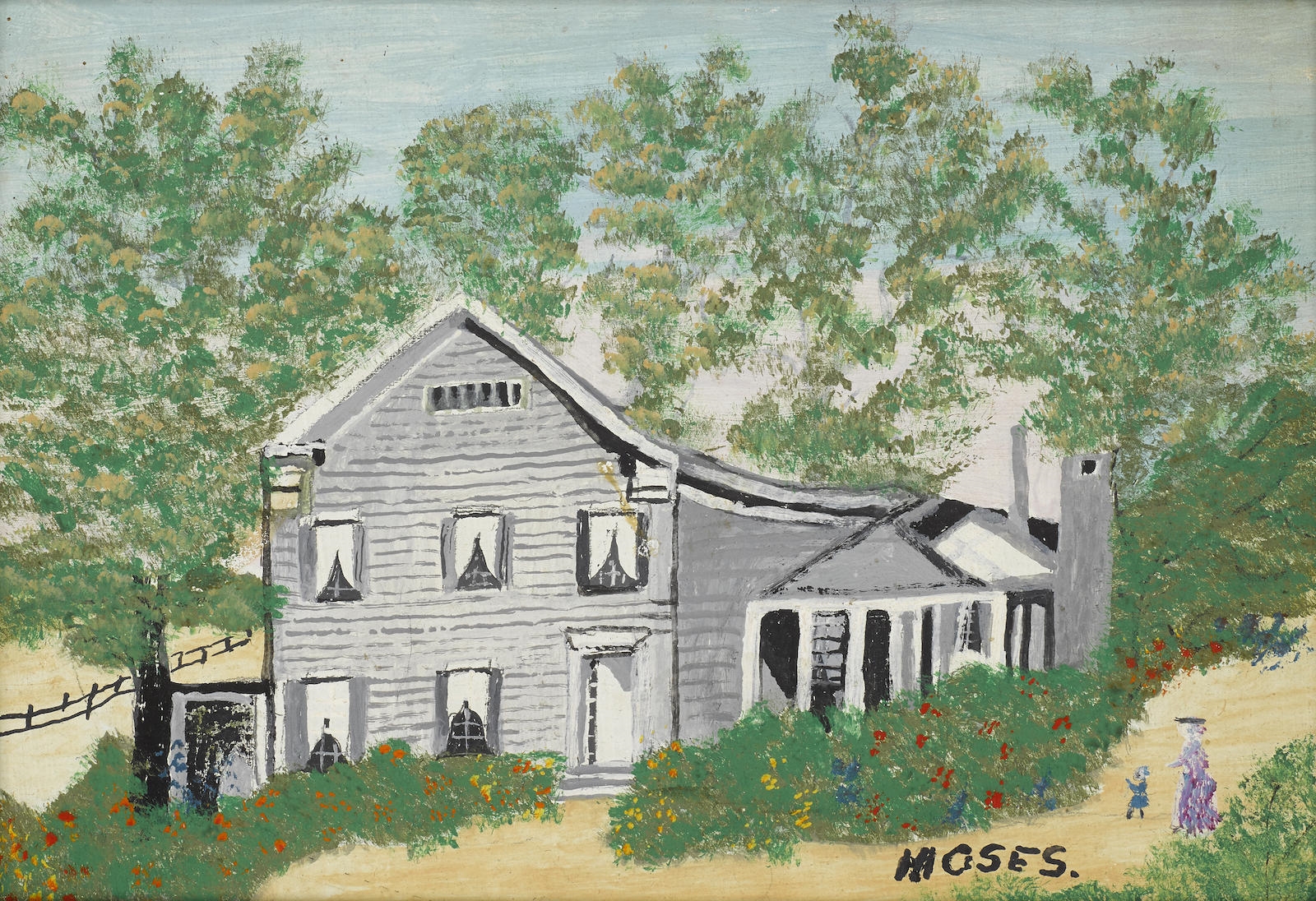 Grandma Moses | Gray House (1956) | MutualArt