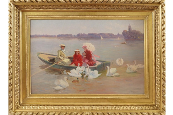 Jules Scalbert | Feeding the swans and ducks | MutualArt