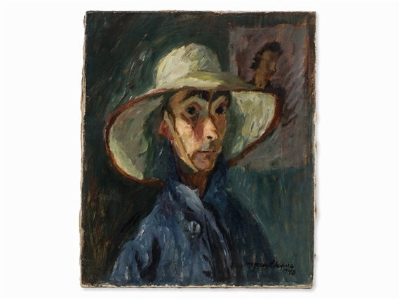 Jacques Chapiro | Self-Portrait with Hat (1940) | MutualArt