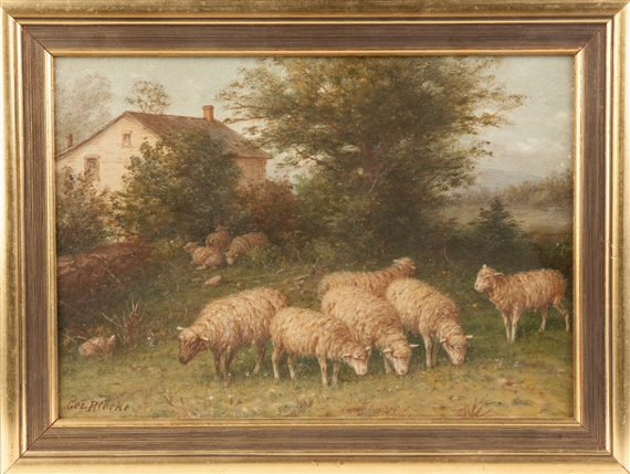 George Riecke | Sheep in pasture | MutualArt