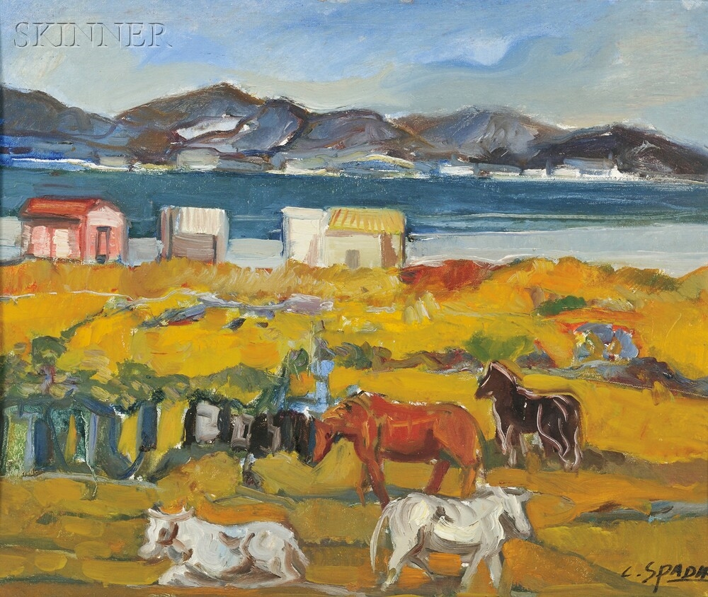 Costantino Spada | Coastal Landscape with Horses at Pasture | MutualArt