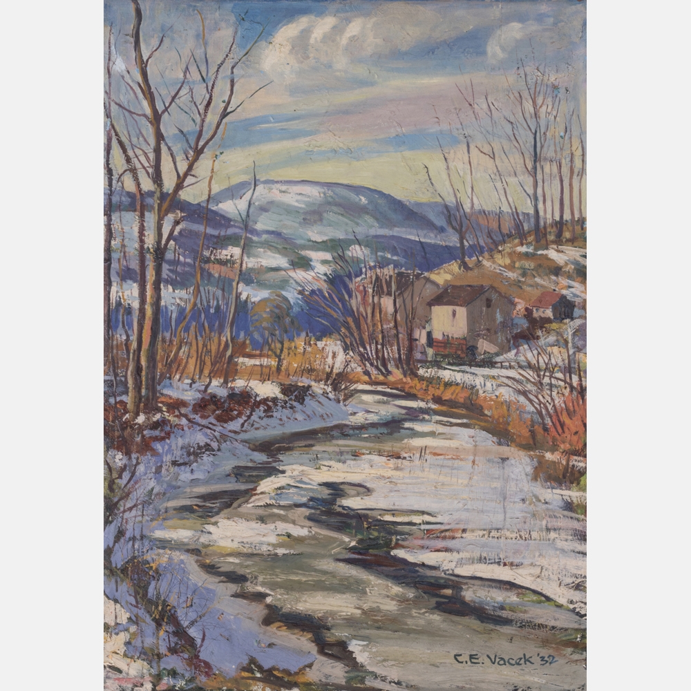 C.E. Vacek | Winter River Landscape | MutualArt