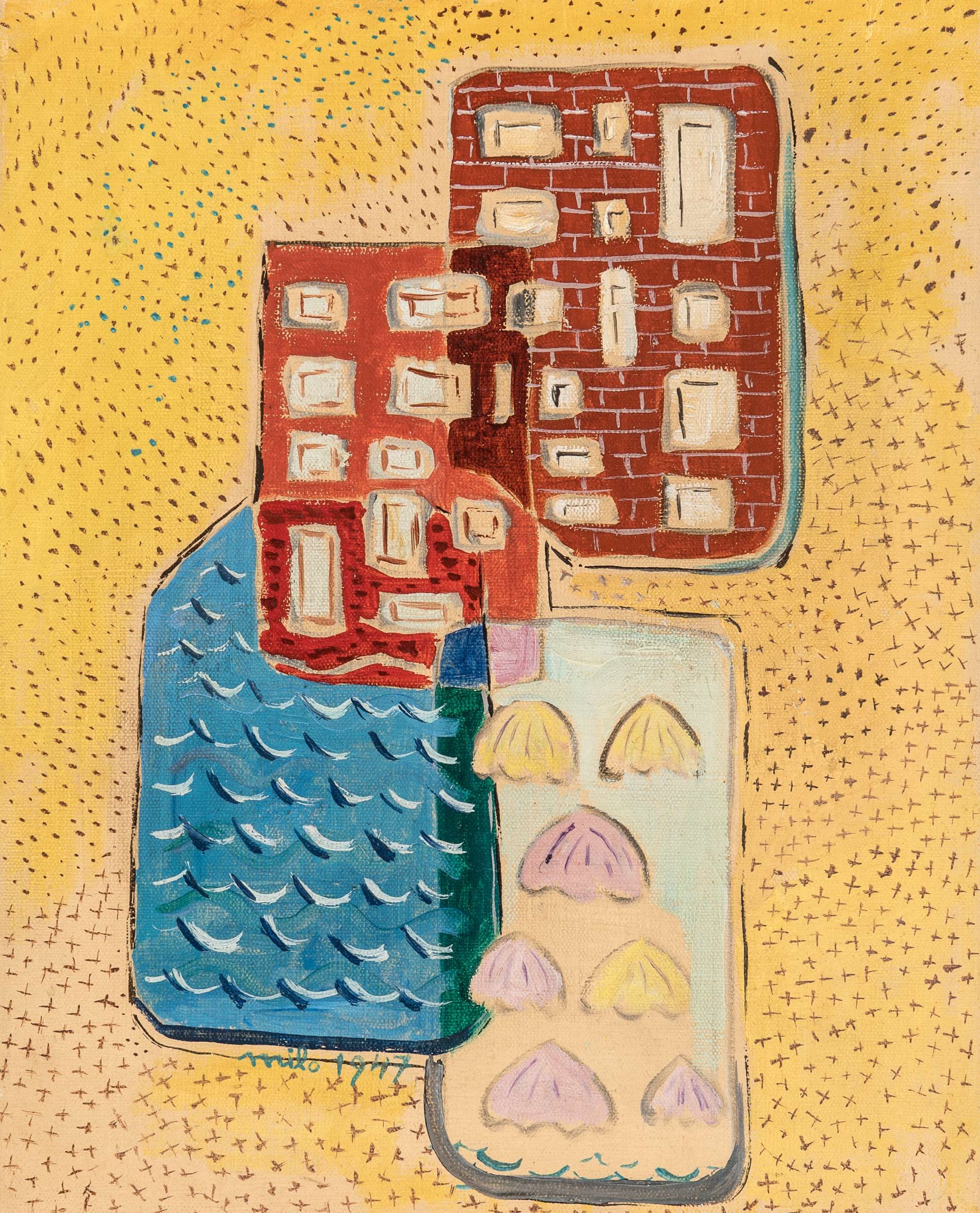 Jean Milo | Maisons au bord de la mer (1947) | MutualArt