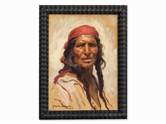 Hans Larwin | Portrait of a Native American (1916) | MutualArt