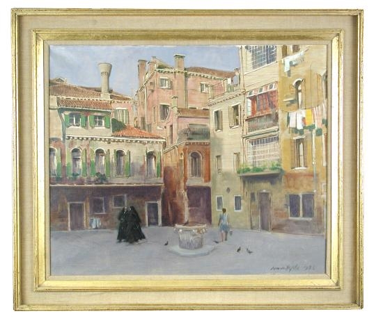 Norman Hepple | View of a Square in Rome (1982) | MutualArt