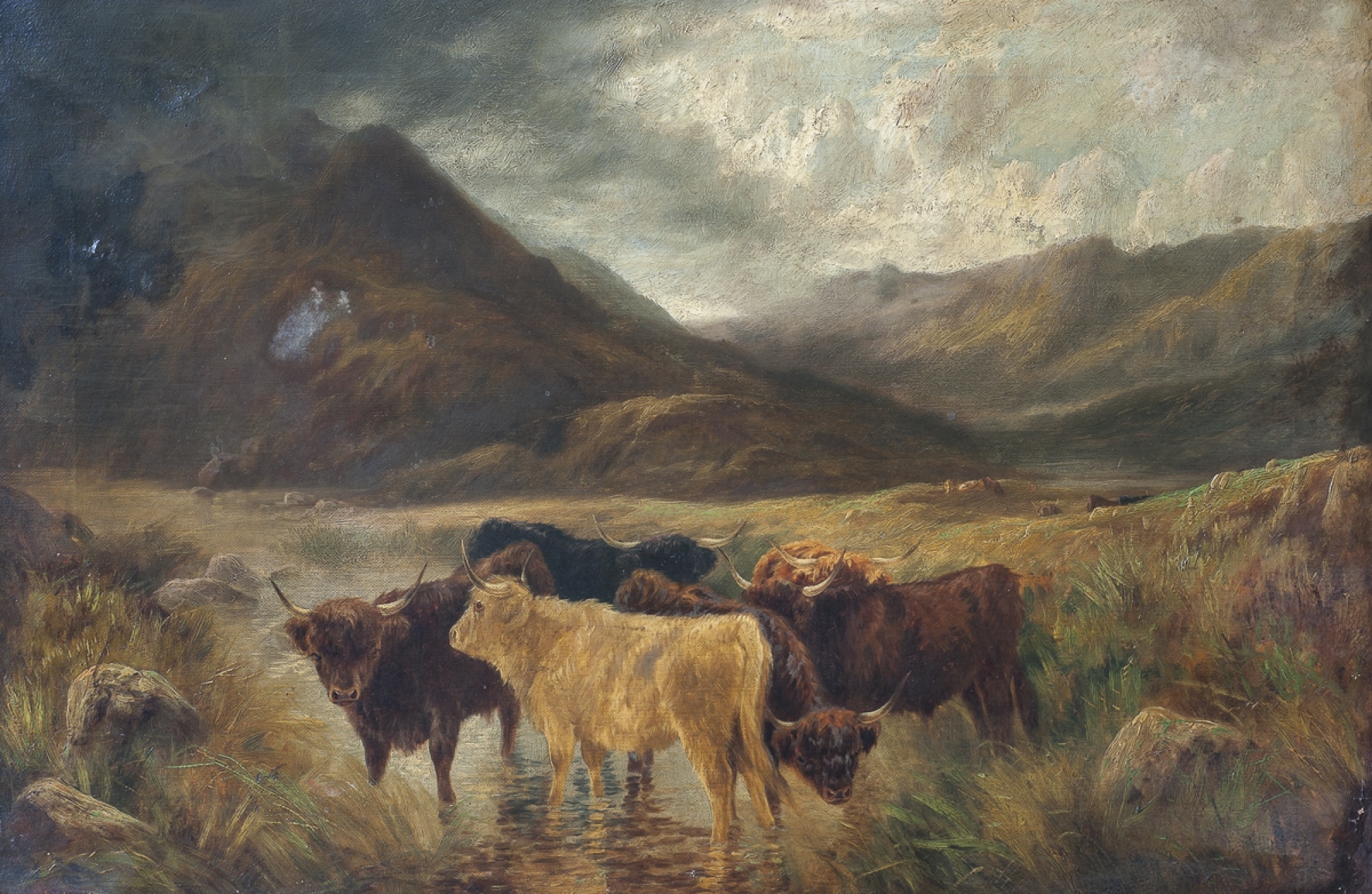William Perring Hollyer | Cattle Watering | MutualArt