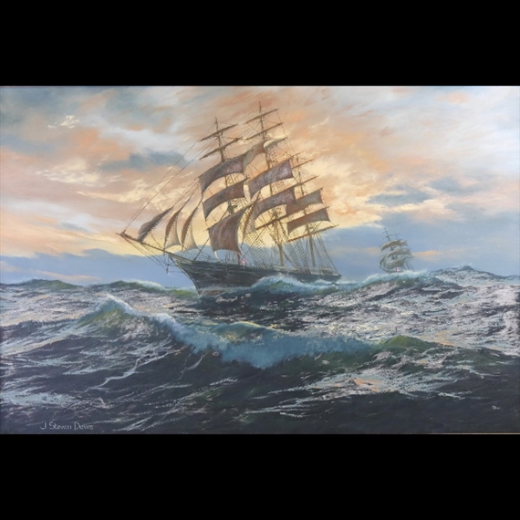 John Steven Dews | Torrens shortening sail | MutualArt