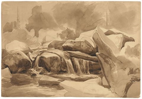 Friedrich Preller the Elder | Mountain Stream (1846) | MutualArt