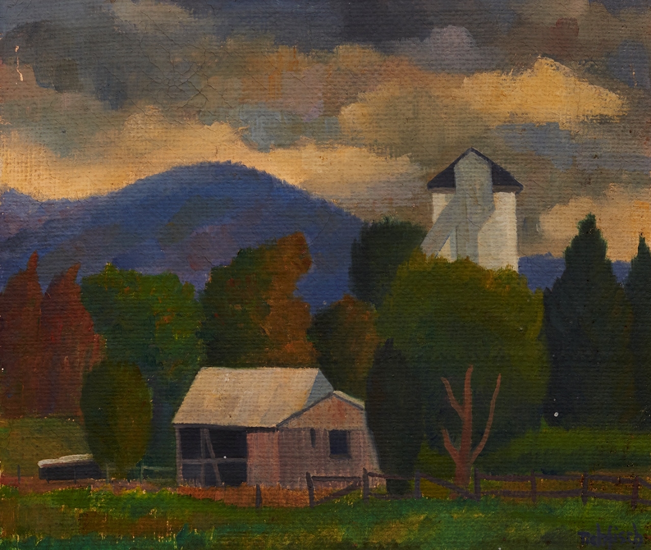 Alison Rehfisch | Farm Landscape with Silo | MutualArt