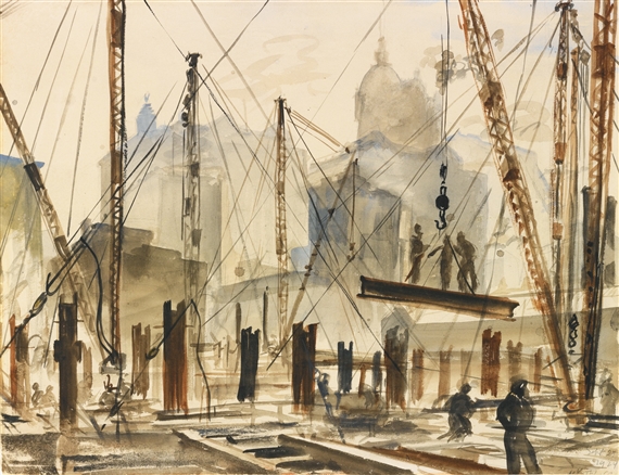 Reginald Marsh | CONSTRUCTION OF THE NEW YORK TELEPHONE COMPANY ...