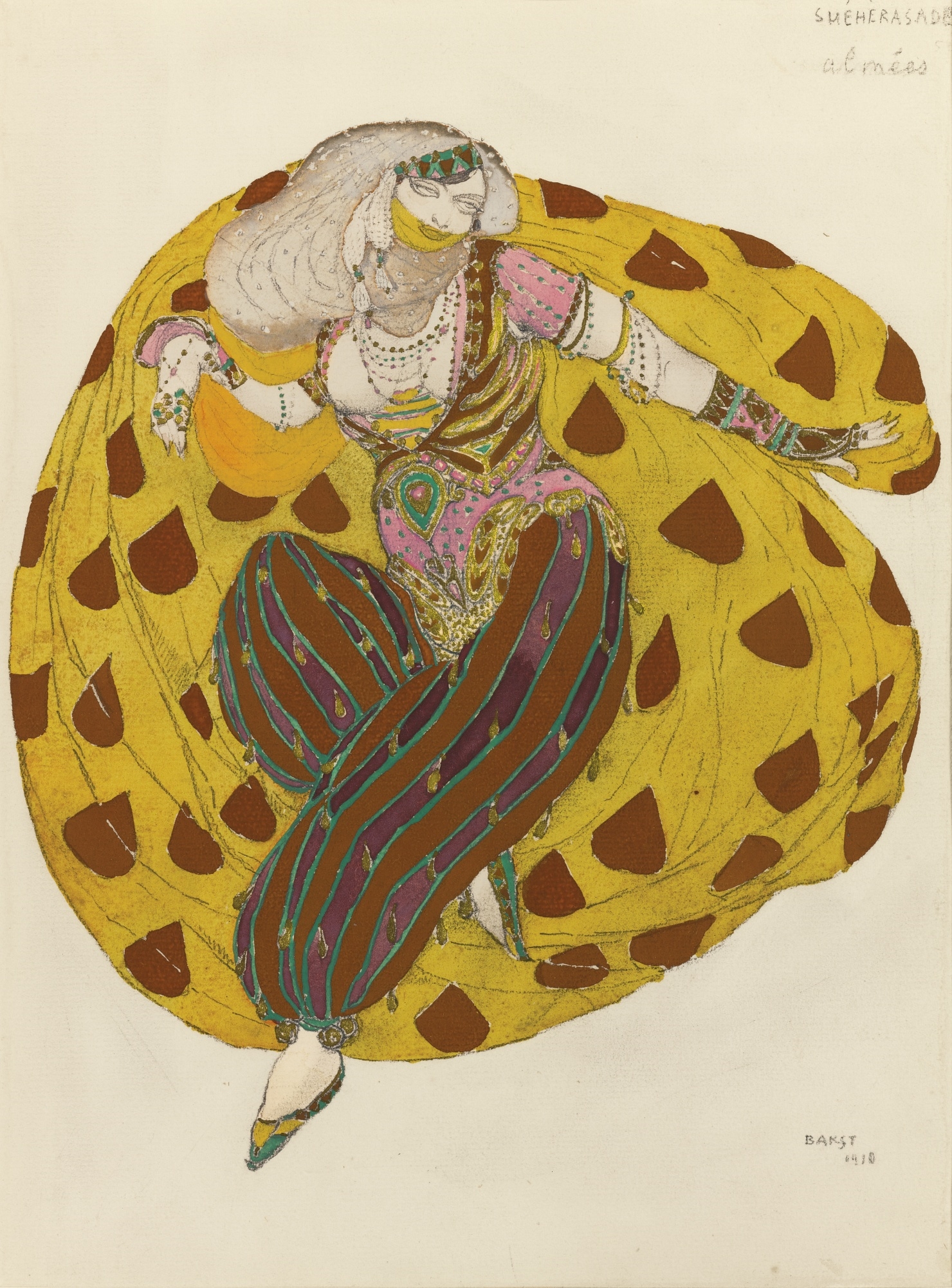 Leon Bakst | COSTUME DESIGN FOR SCHEHERAZADE (1910) | MutualArt