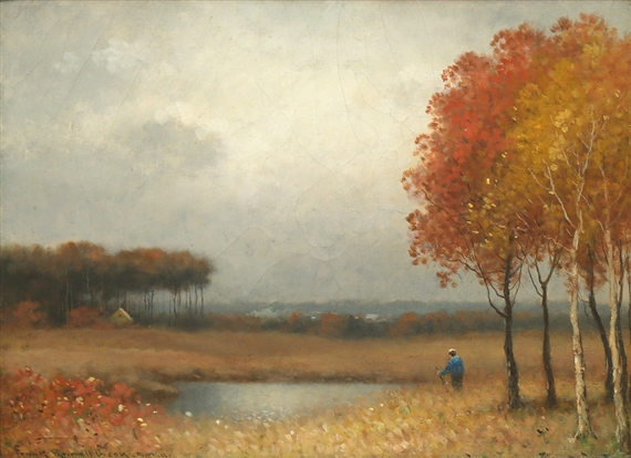 Frank Russell Green | Hiker in a Fall Landscape | MutualArt
