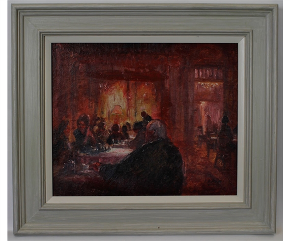 Lance Beeke | Figures Seated in a Restaurant | MutualArt