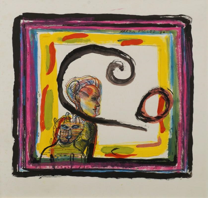 Martin Fuller | Three Works: Figure with animal together with two other ...