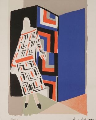 Sonia Delaunay | Femme à la robe simultanée (Circa 1970) | MutualArt