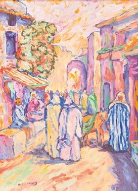 Patten Wilson | Scène de marché à Tanger | MutualArt