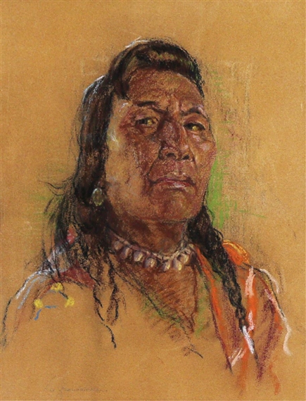 Nicholas de Grandmaison | PORTRAIT OF AN INDIAN BRAVE (1930) | MutualArt