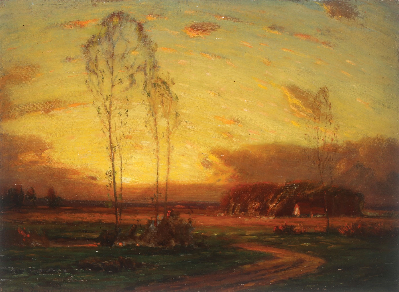 George Inness, Jr. | Summer Landscape with Figure Near Fallen Tree ...