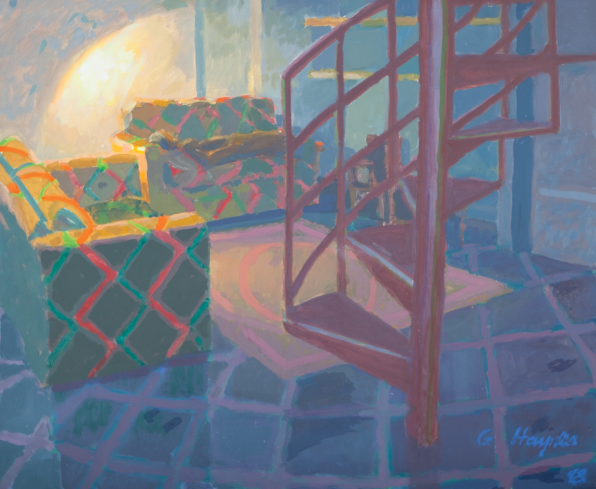 George Haynes | Interior with staircase | MutualArt