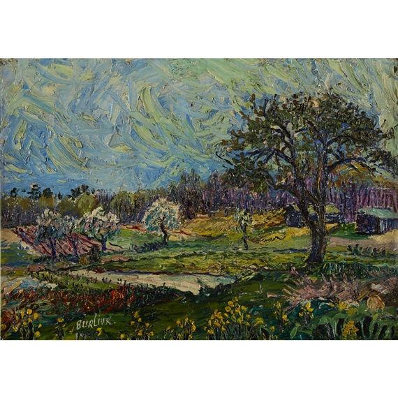 David Burliuk | Spring Landscape (1947) | MutualArt